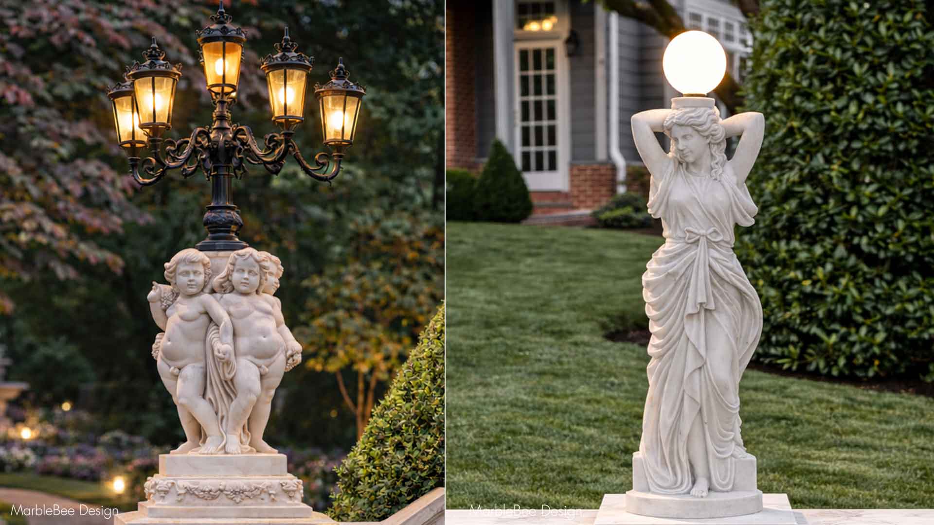Best Marble Statuary Lamppost Designs for Villas, Mansions, and Herita ...