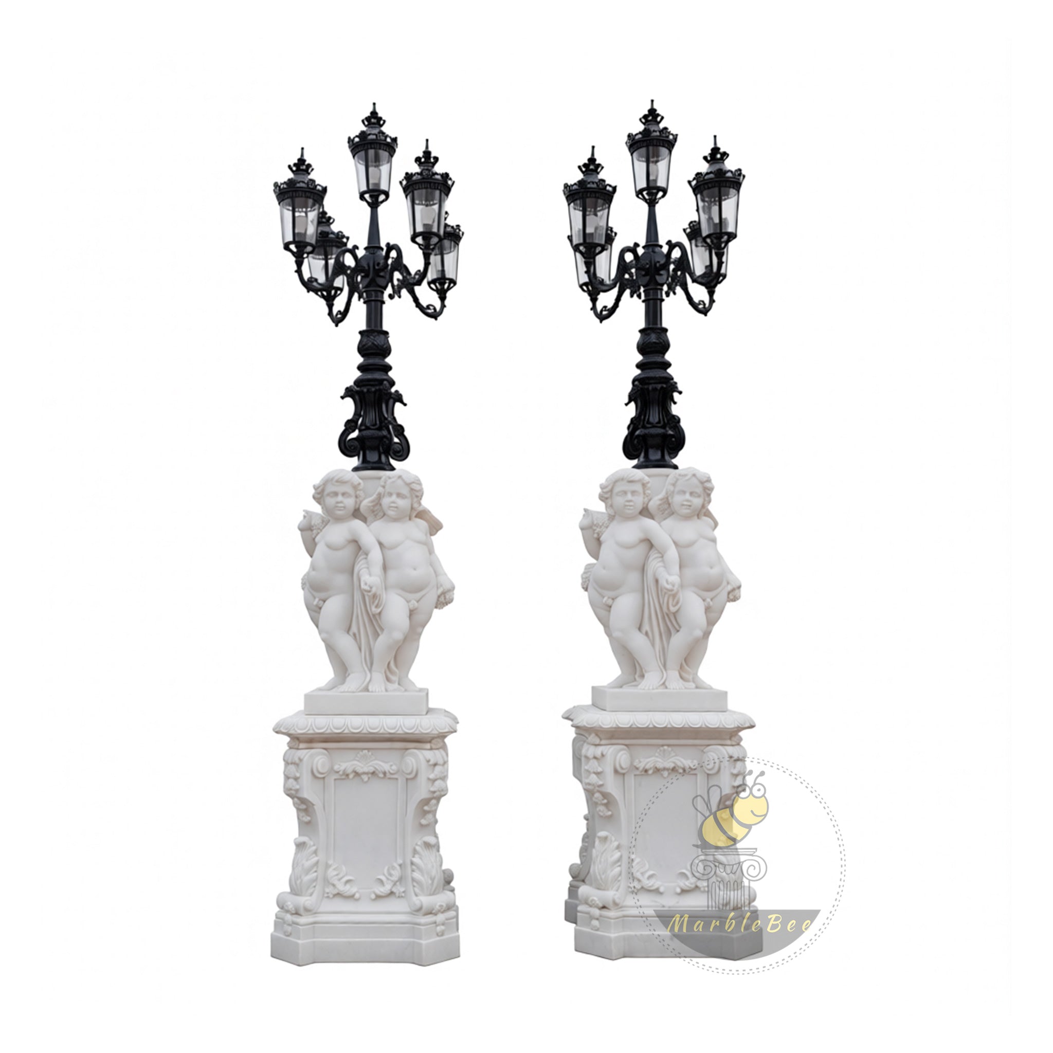 Three Graces Lamp post white marble Neo-Classical Candelabra Feature ...