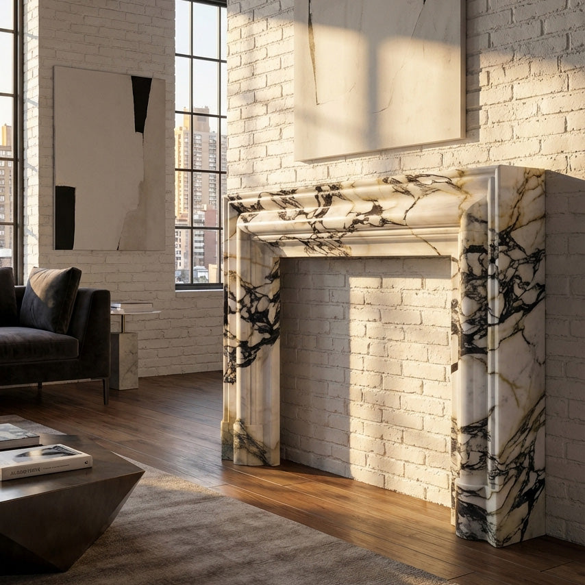 Calacatta Monet Fireplace Surround 47.24" Tall – Marblebee