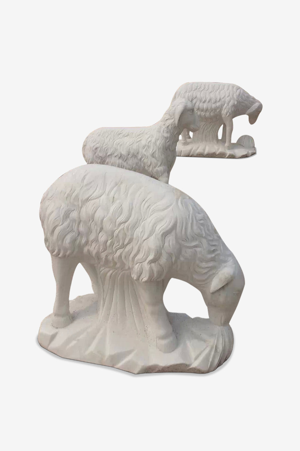 Flock of sheep life-size stone sculpture – Marblebee