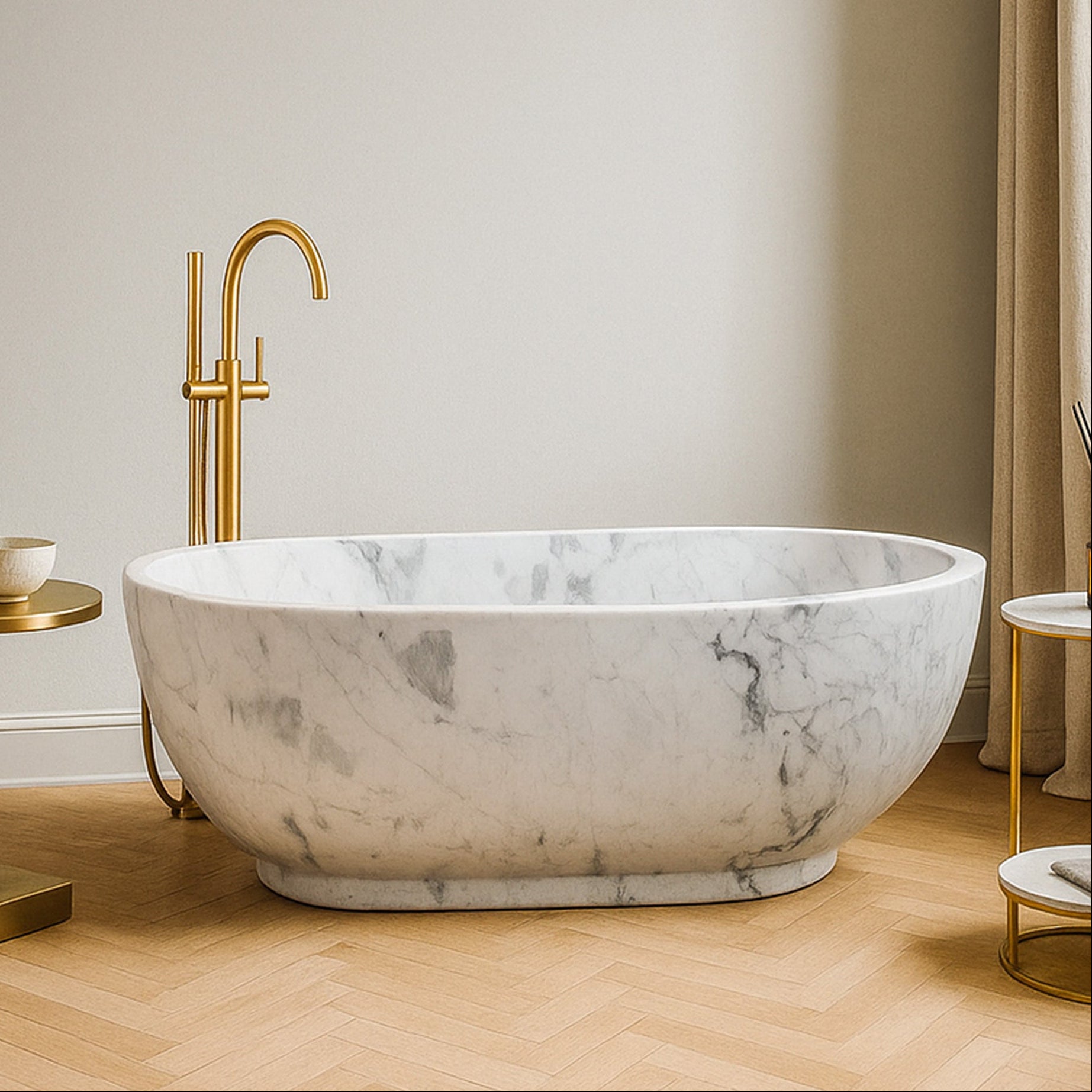 Natural stone bathtub – Marblebee