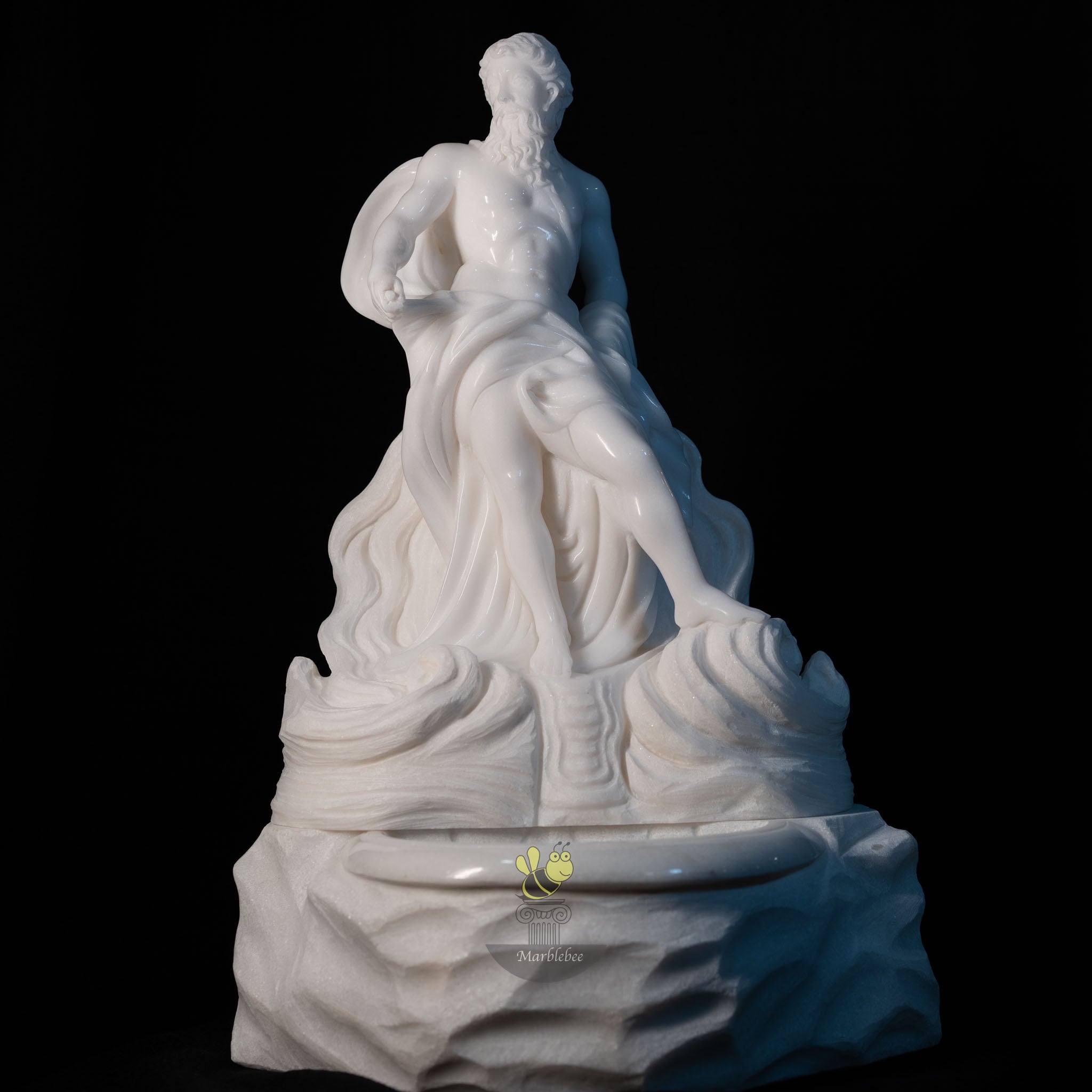 Statue of Neptune in White Marble