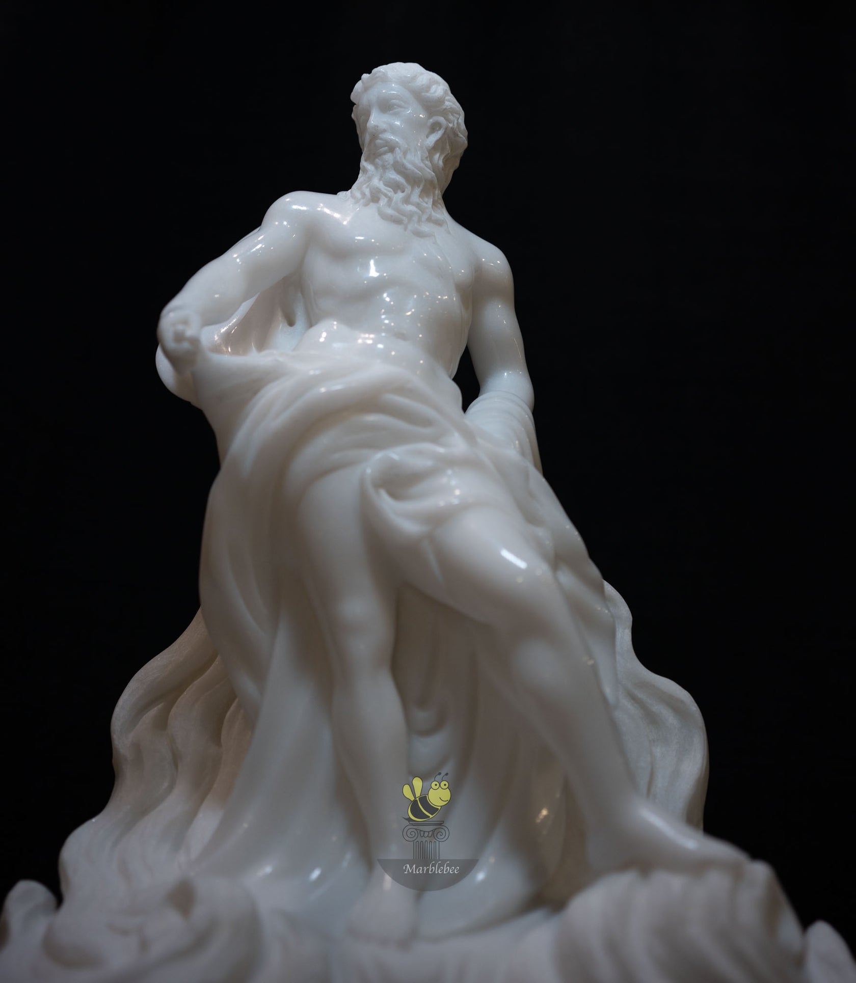 Statue of Neptune in White Marble