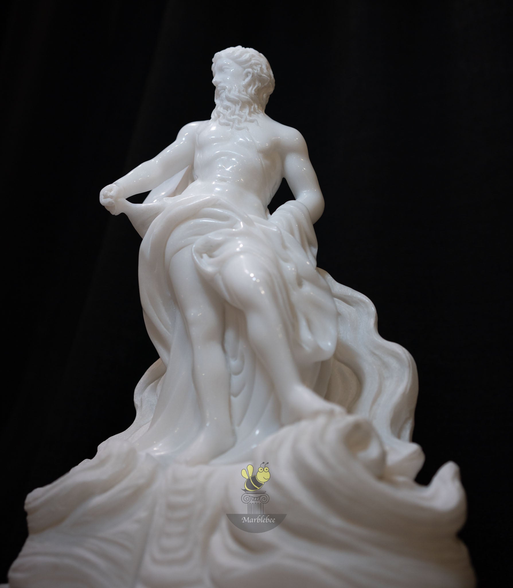 Statue of Neptune in White Marble – Marblebee
