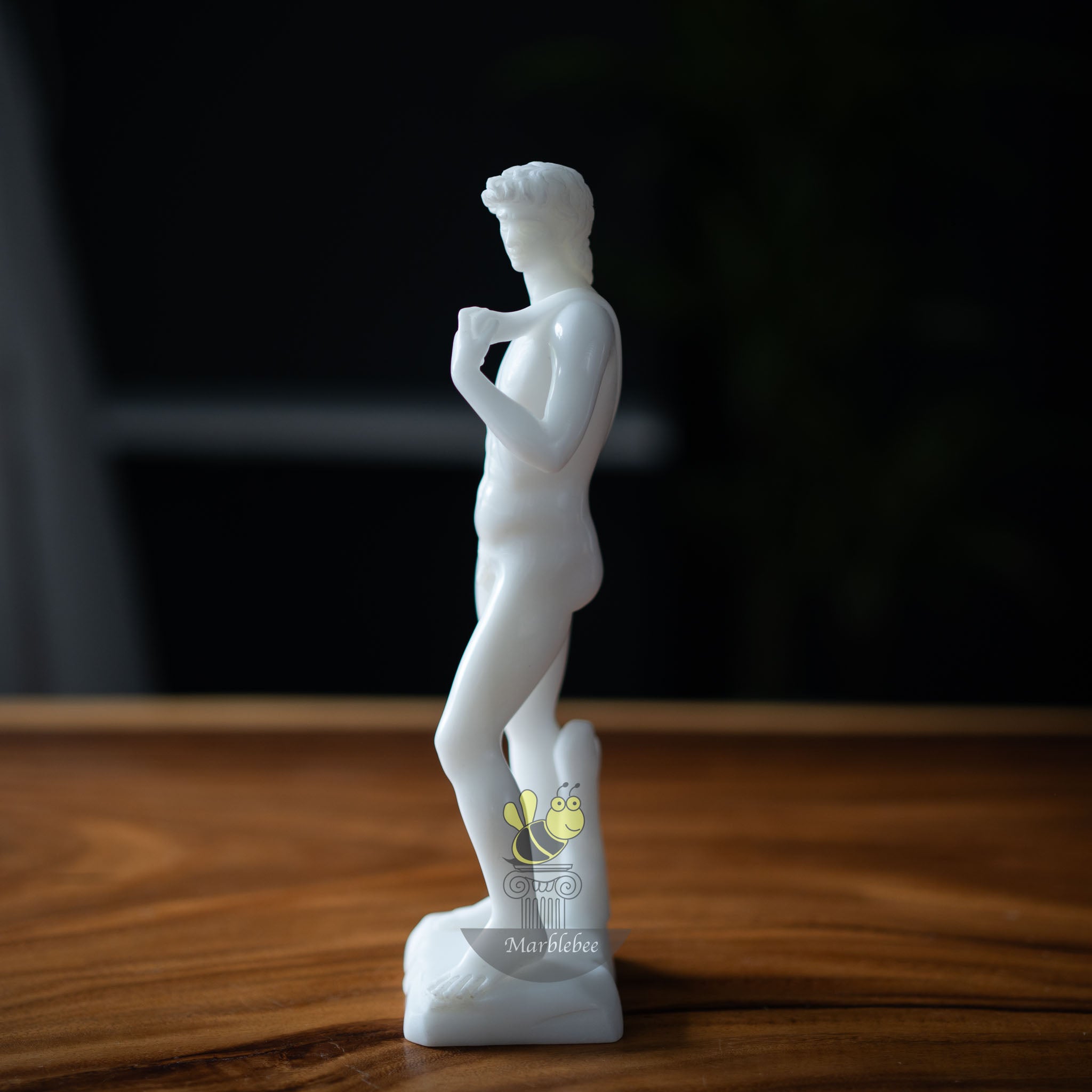 Michelangelo's David statue replica in white marble