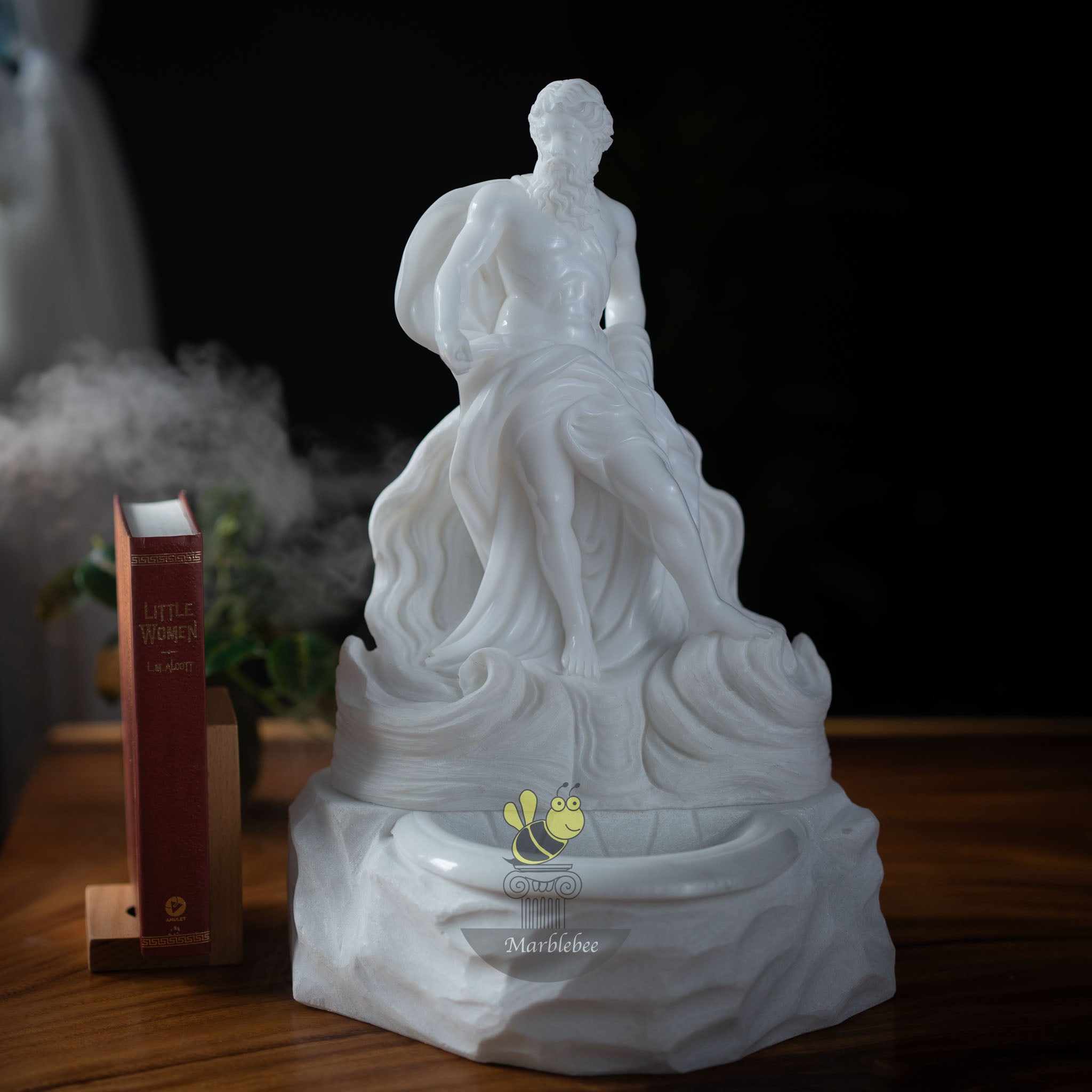 Statue of Neptune in White Marble