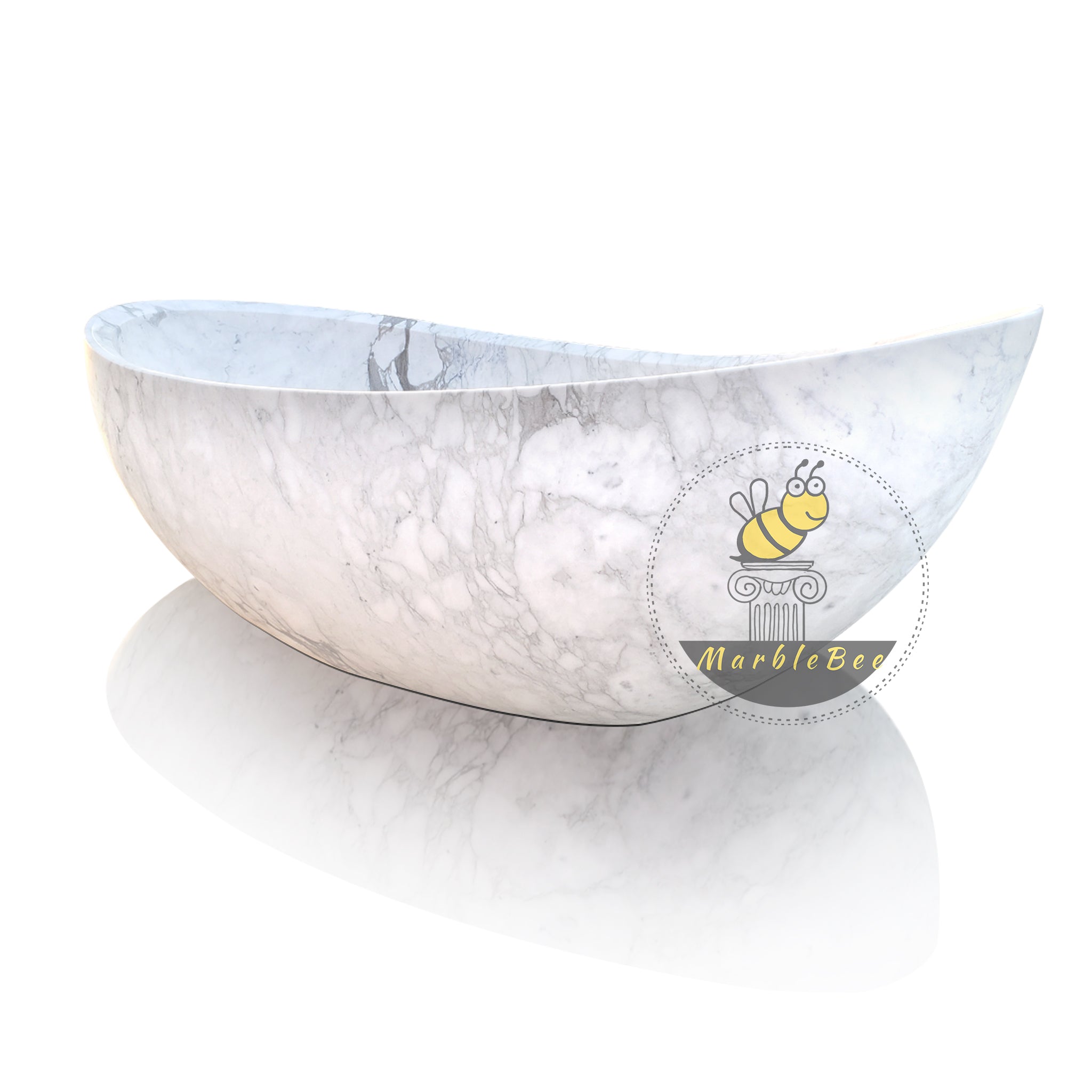 Marblebee Stone tub custom made by natural marble