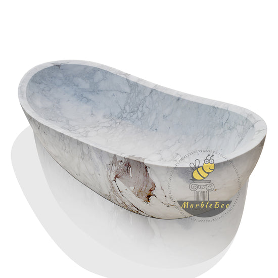 Marblebee Stone tub custom made by natural marble
