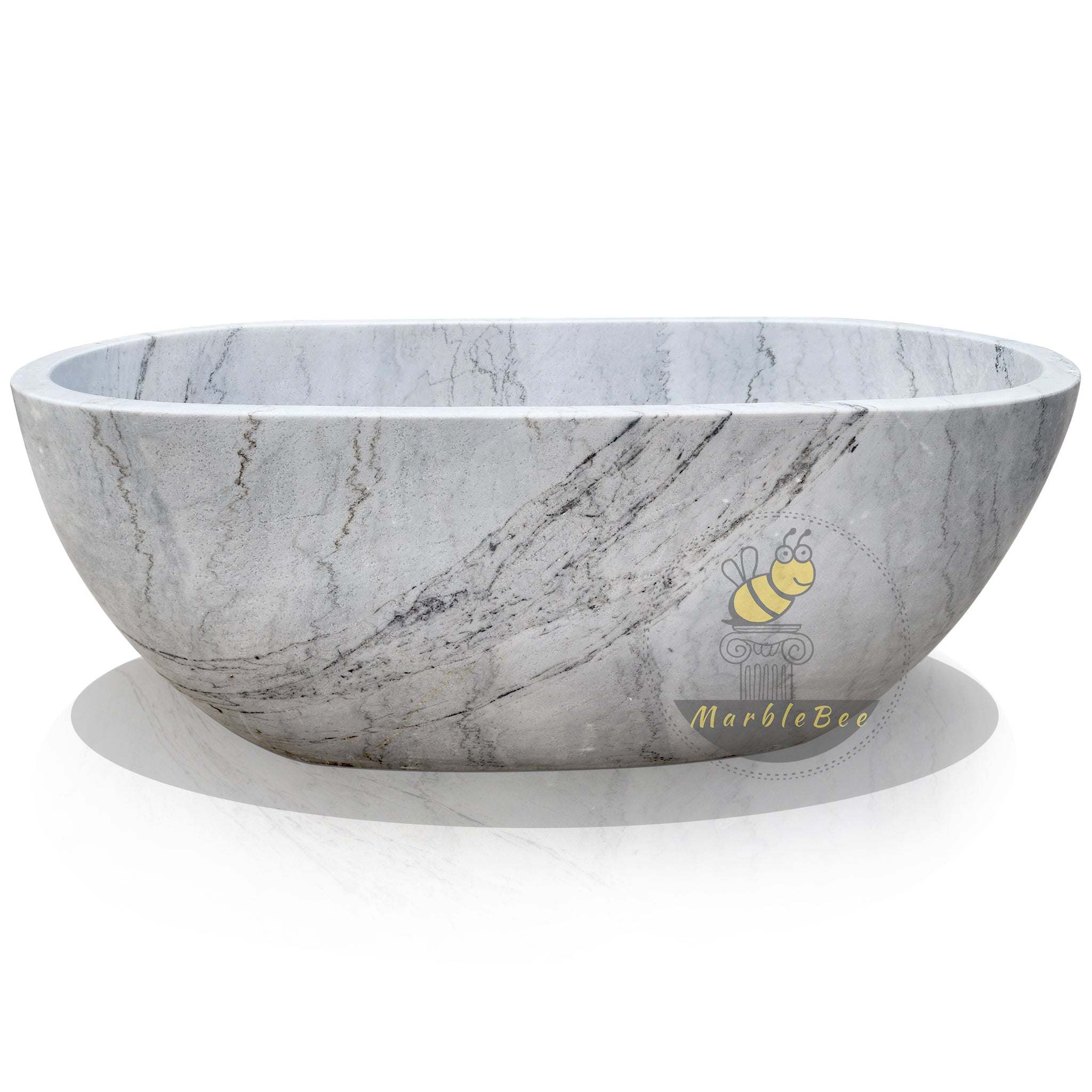 Marblebee Carrara gray marble bath tub