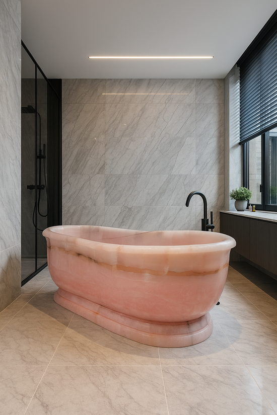 Rose Quartz Bathtub - Custom Design by MarbleBee