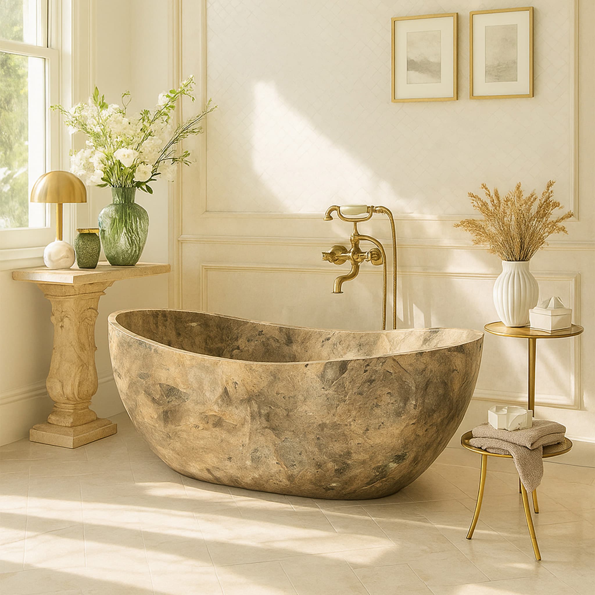 Unique Marble Bathtub Marmo Imperiale In stock – Marblebee