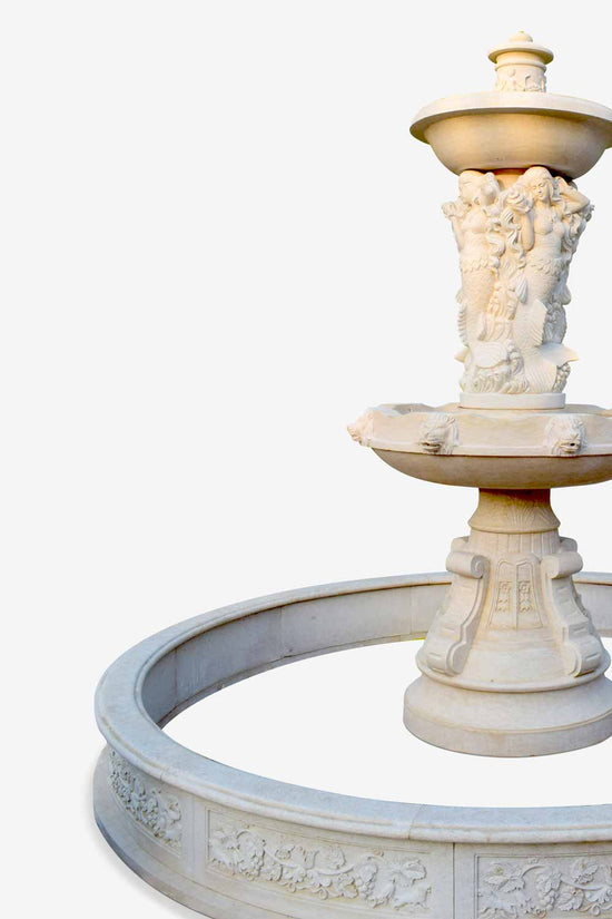 Small Garden fountain-Natural stone fountain with statues