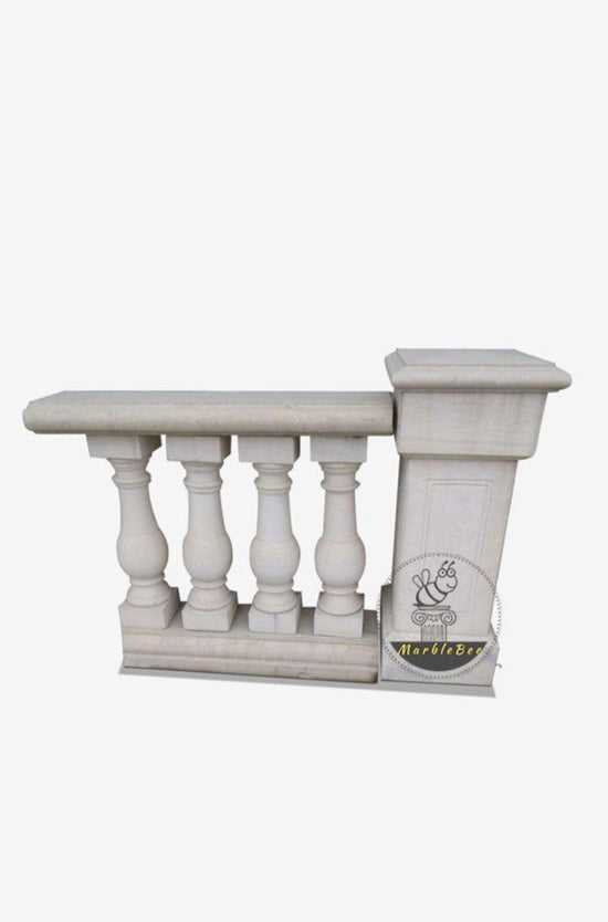 Hand-Carved Stone Balustrade Rails Marble Baluster